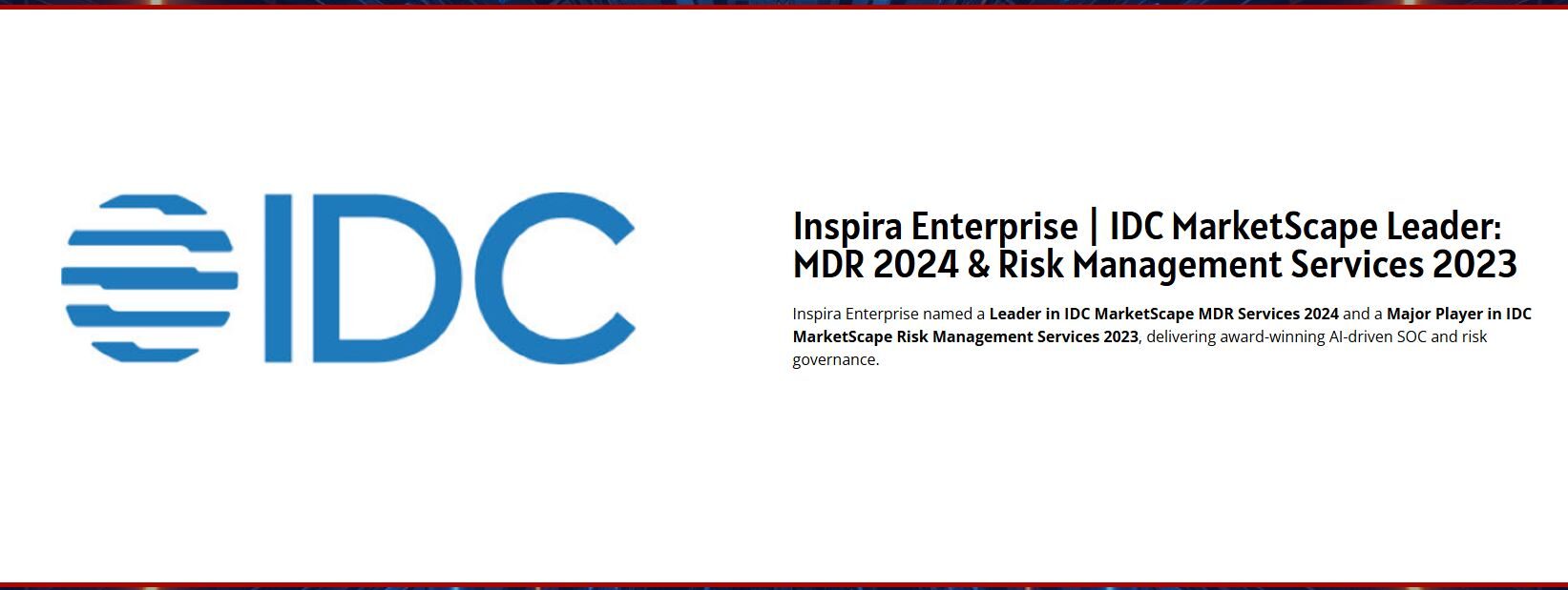 IDC | Leader: MDR and Risk Management Services 2023 & 2024 | Inspira ...